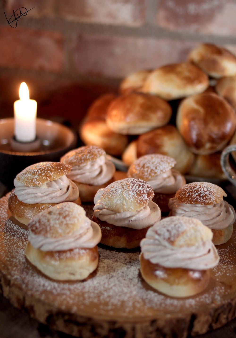 Minisemlor med limecurd och blåbärsgrädde – jaga och Laga